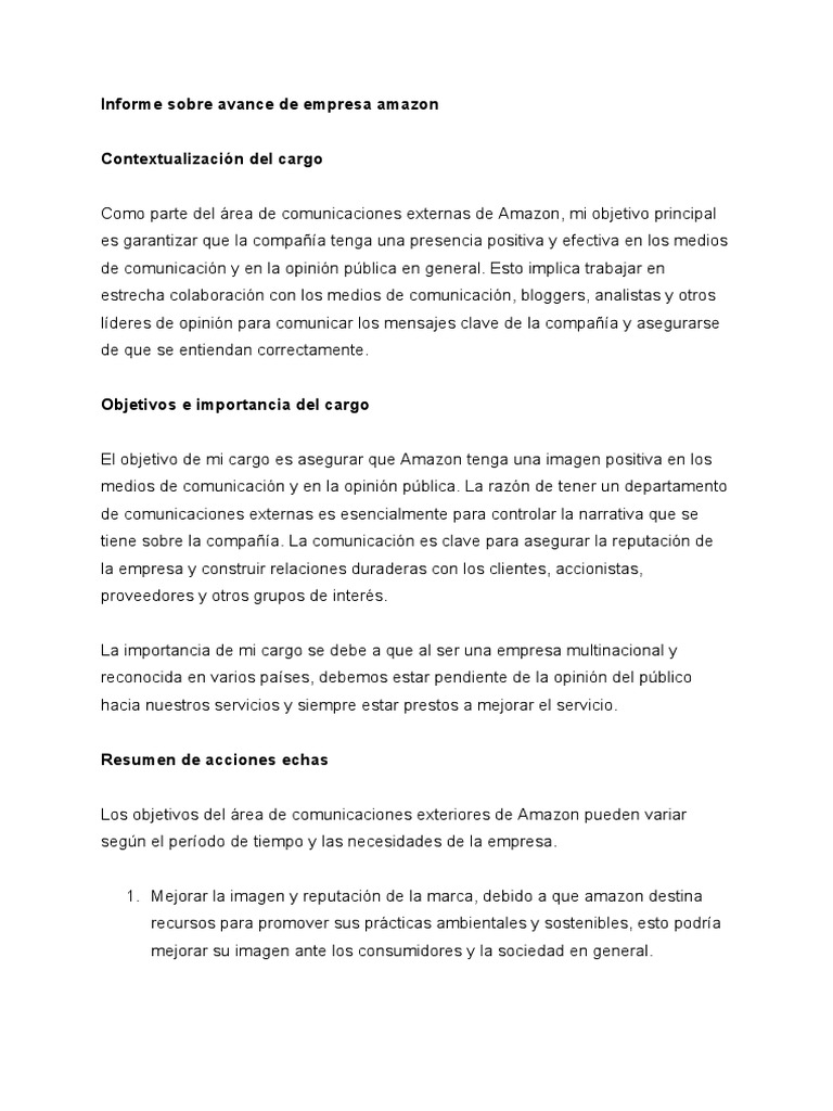 Informe Empresarial de Amazon | PDF | Marca | Business