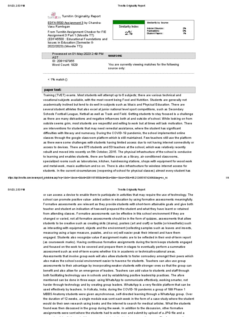 Turnitin Originality Report | PDF | Educational Assessment | Teachers