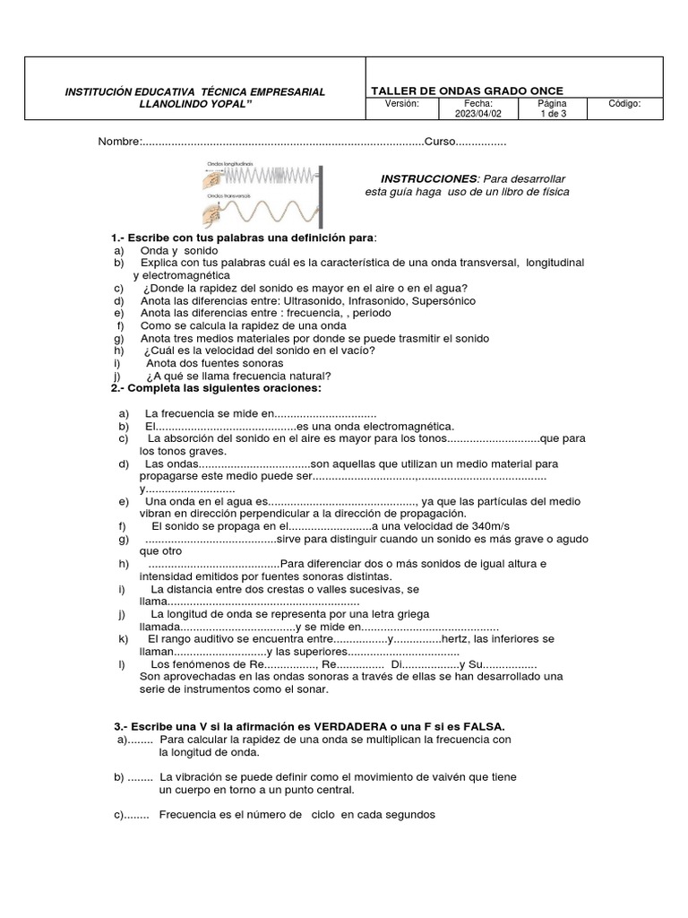 Guias de Ondas 1 PDF | PDF | Sonido | Olas