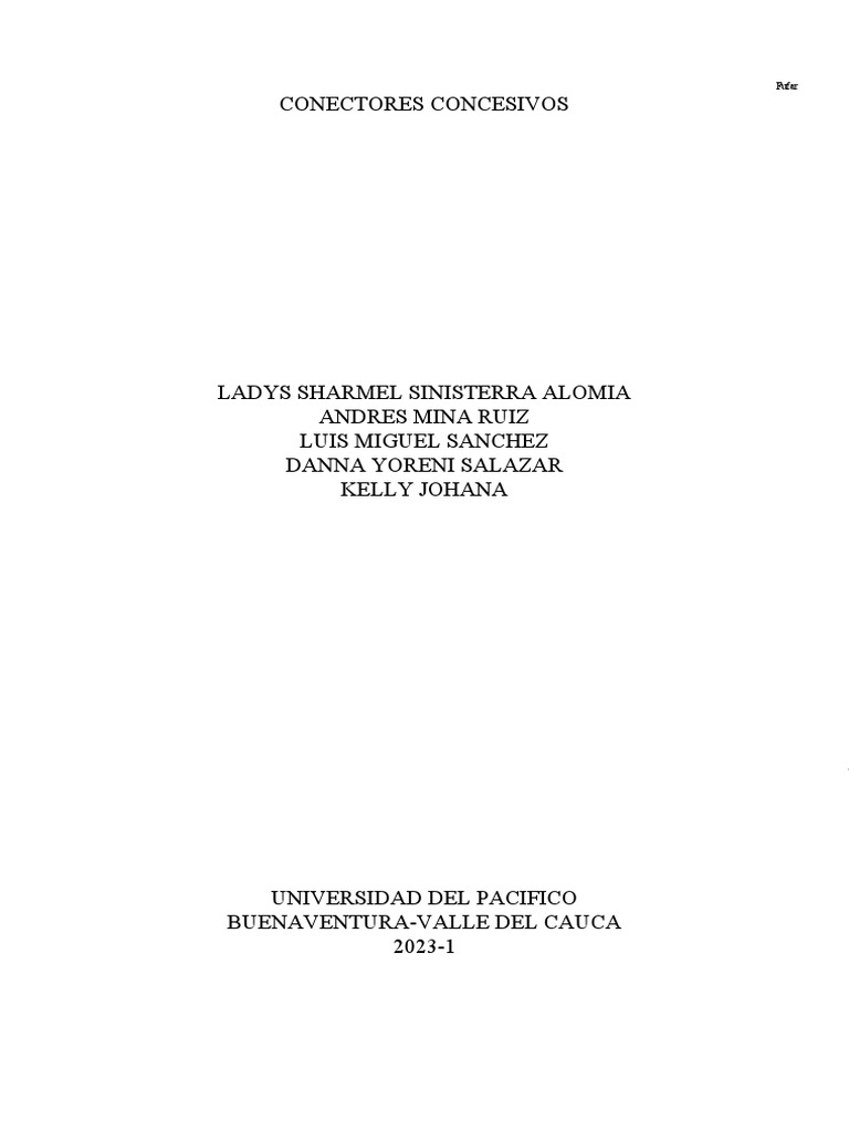 Conectores Concesivos | PDF | Oración (Lingüística) | Lingüística