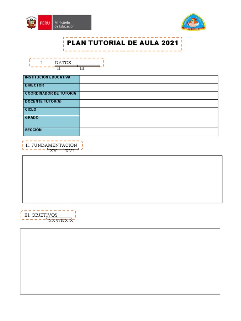 Estructura Del Plan Tutorial de Aula 1.0 | PDF