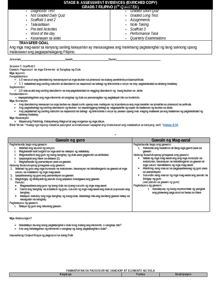 Stage 2 (Fourth Quater Fil.7) | PDF