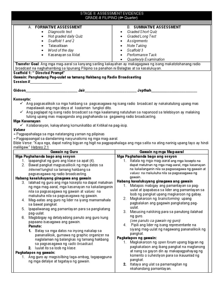 UBD Stage 2 - 4th QTR Fil.8 | PDF