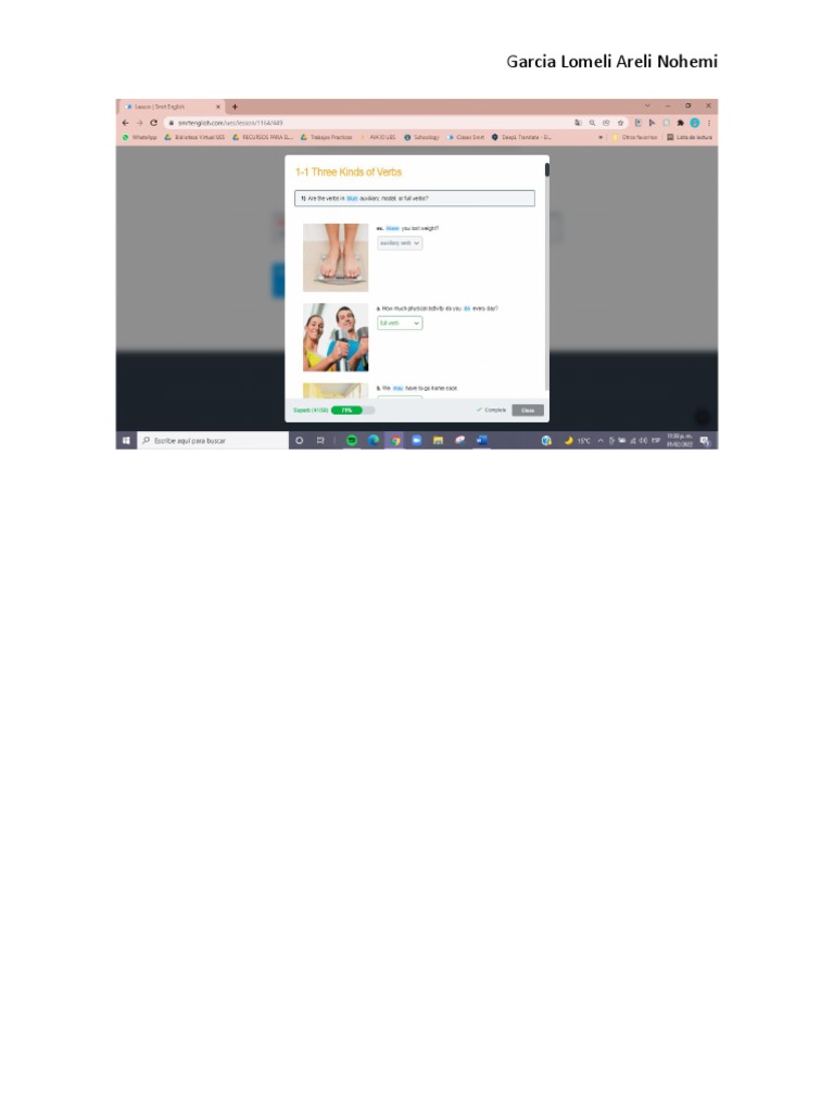 Grammar 1-1 Three Kinds of Verbs | PDF