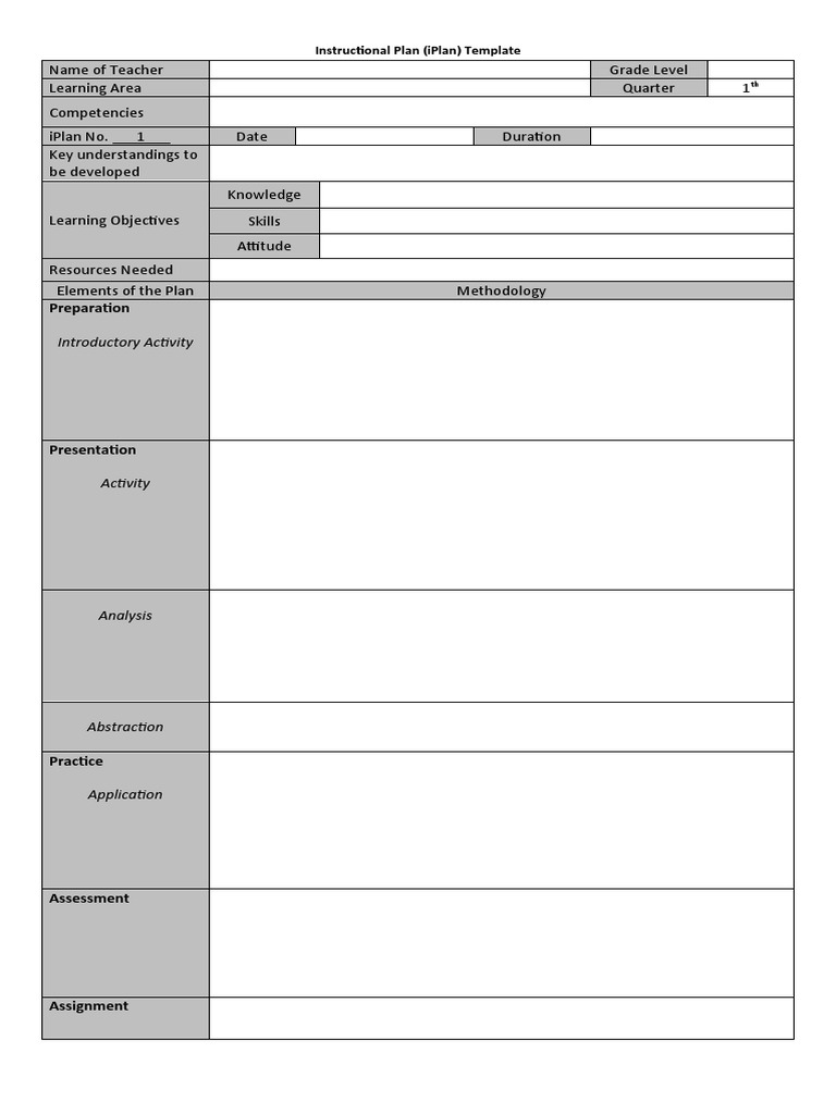 IPlan Template | PDF | Career & Growth | Self-Improvement