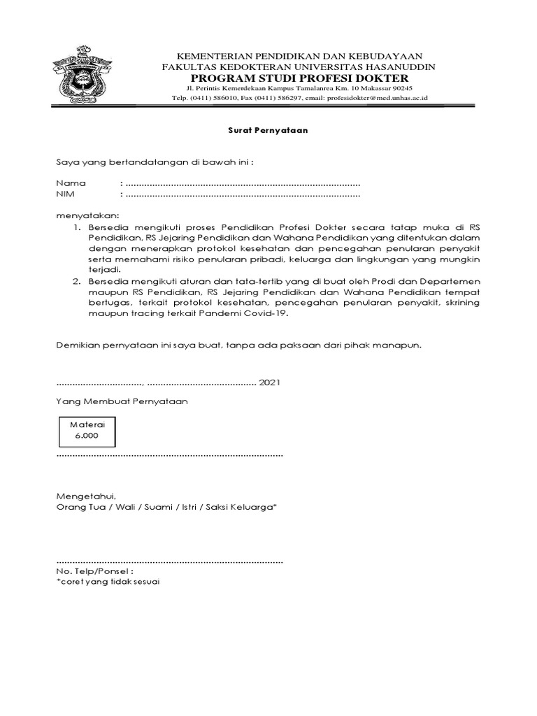 Surat Pernyataan MPPD | PDF