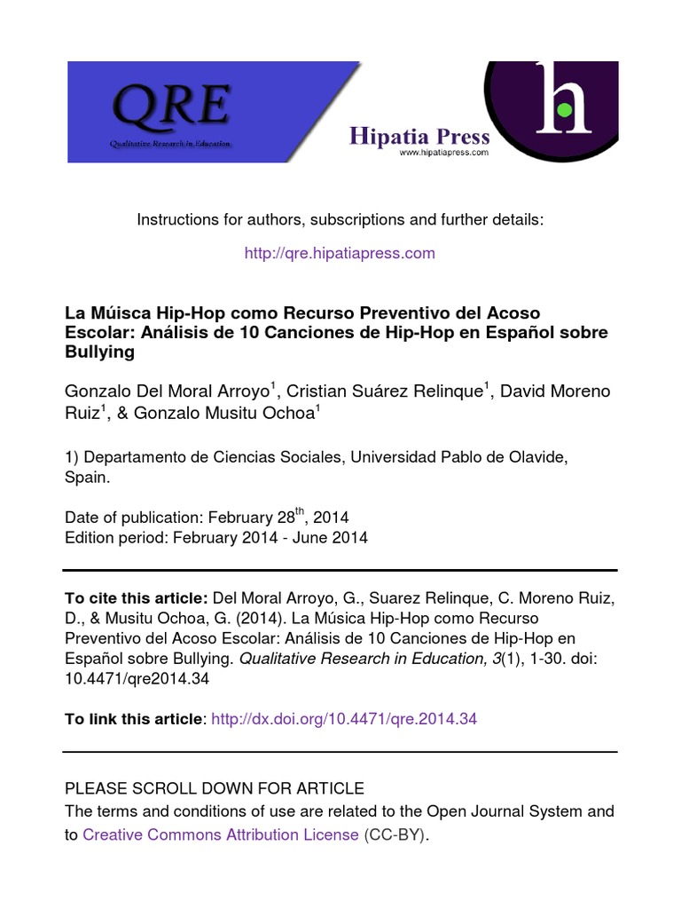 Bullying Del Moral Arroyo, G. Suárez Relinque, C. Moreno Ruiz, D ...