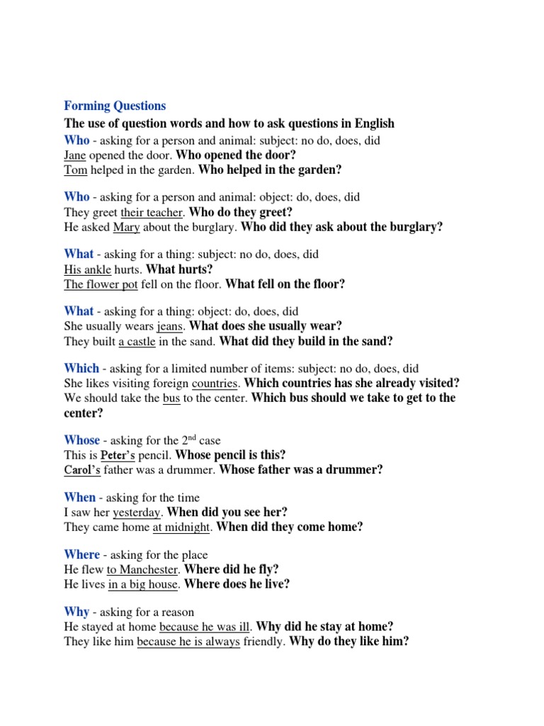 Framing Questions in English | PDF