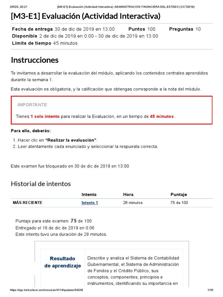 (M3-E1) Evaluación (Actividad Interactiva) - Administración Financiera ...