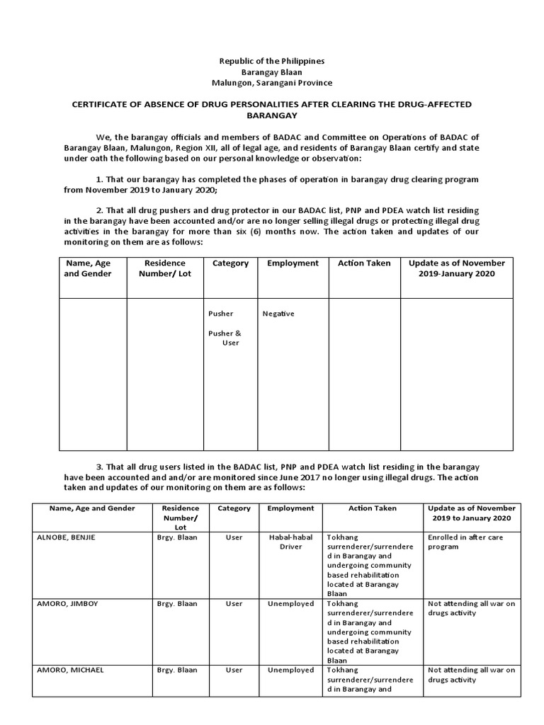 M. Cert Absence of Drug Personalities | Download Free PDF | Social Aspects Of Psychoactive Drugs ...
