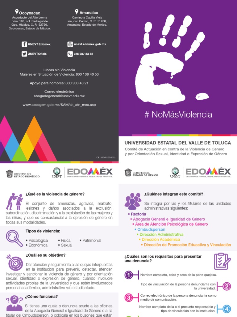 Díptico contra la violencia.pdf | PDF | Estudios de género | Género