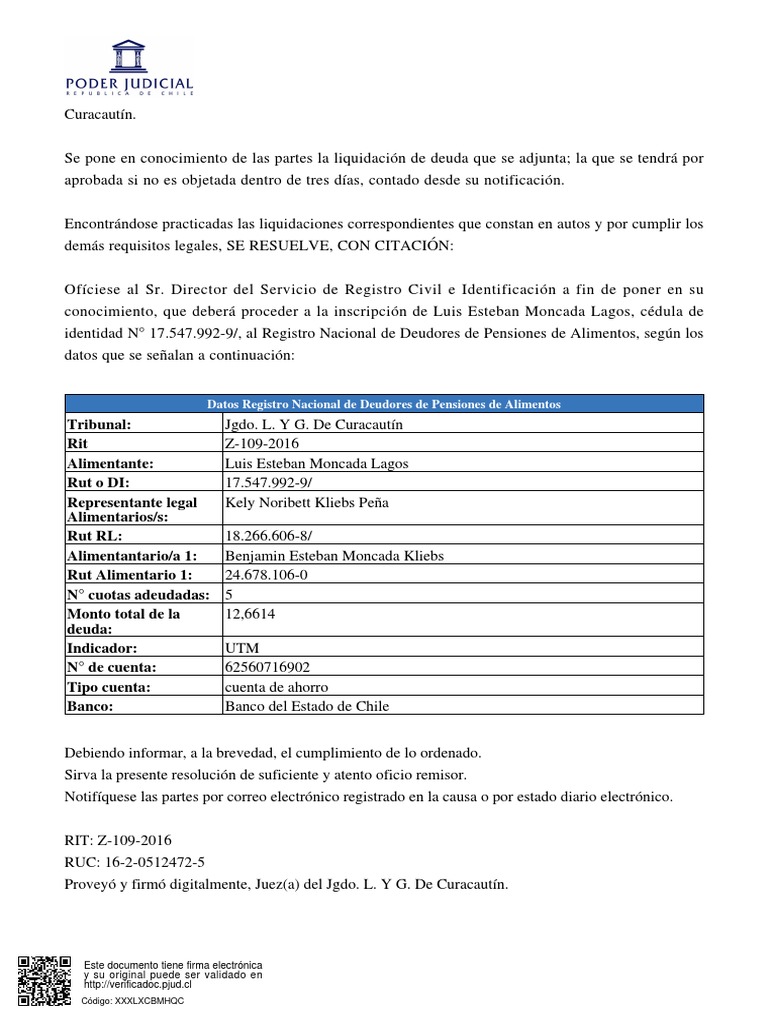 Documento - 2022-12-31T153114.443 PDF | PDF | Pensión alimenticia | Deuda