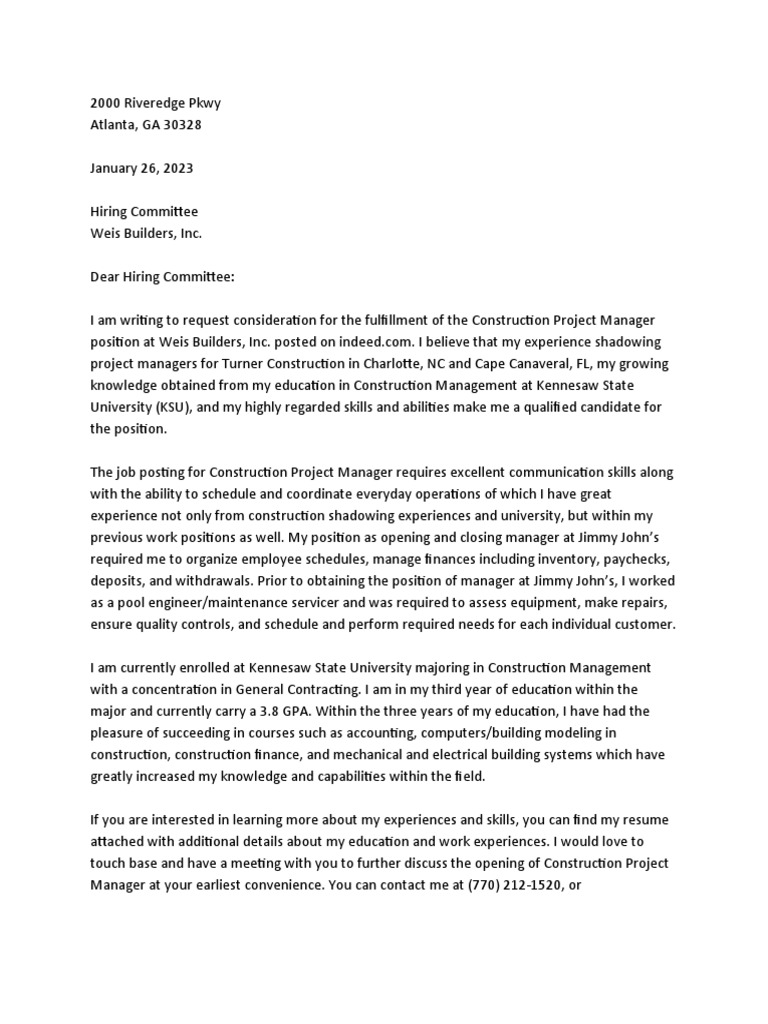 Connor Vaughn Cover Letter | PDF | Career & Growth | Business