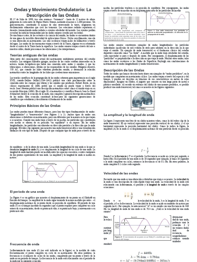 Ondas y Movimiento Ondulatorio Lectura | PDF | Olas | Frecuencia