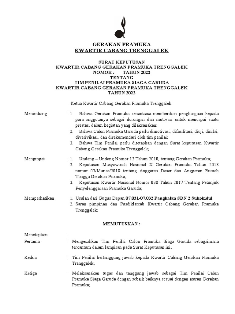 2022 2C_SK Penilai Pramuka Siaga Garuda OK | PDF