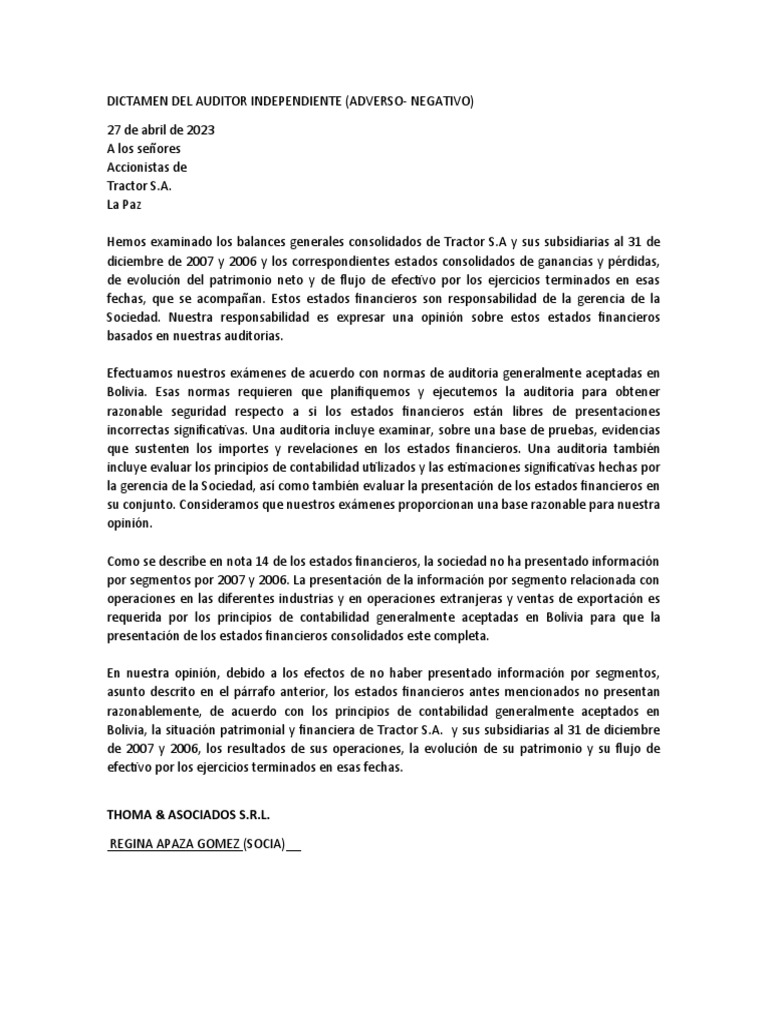 3.dictamen Opinion Negativa | PDF