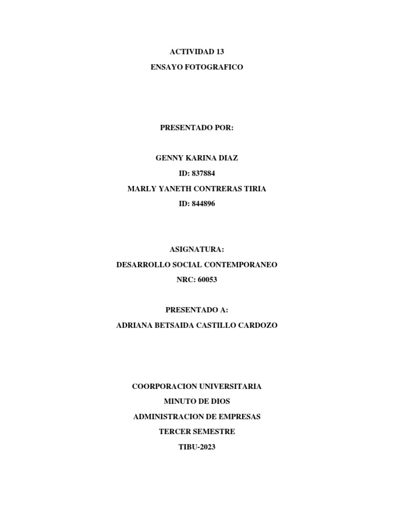 Actividad 13 Ensayo Fotografico | PDF | Venezuela | Pobreza
