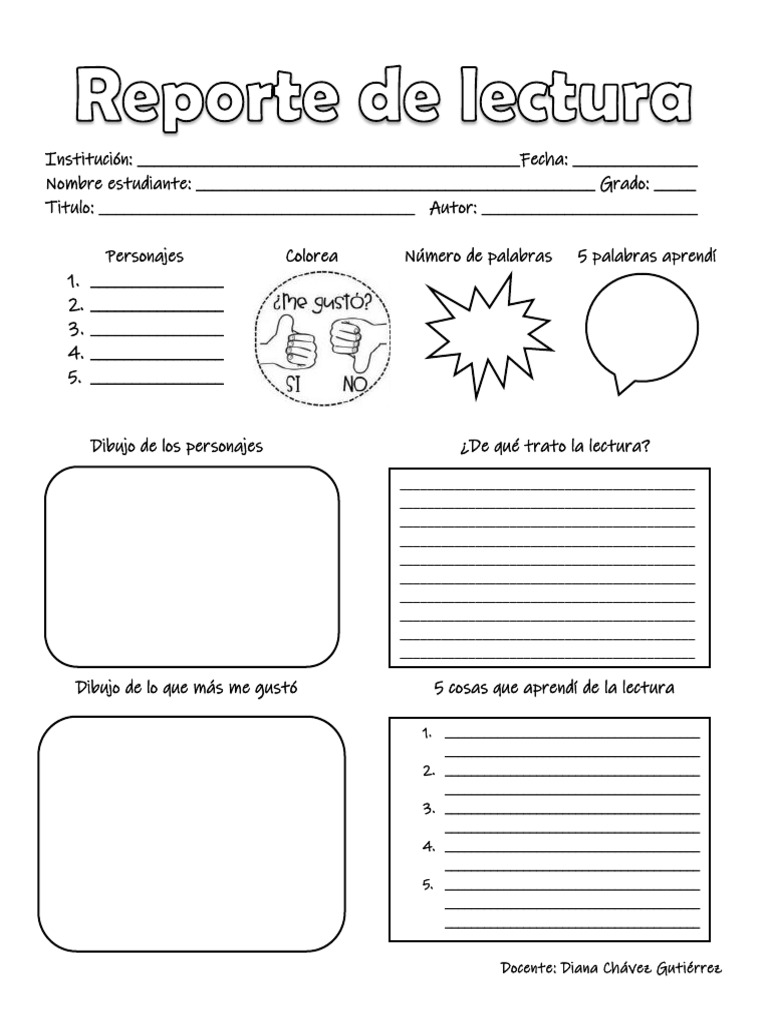 Ficha de Reporte de Lectura Primaria | PDF | Aprendizaje | Lectura ...