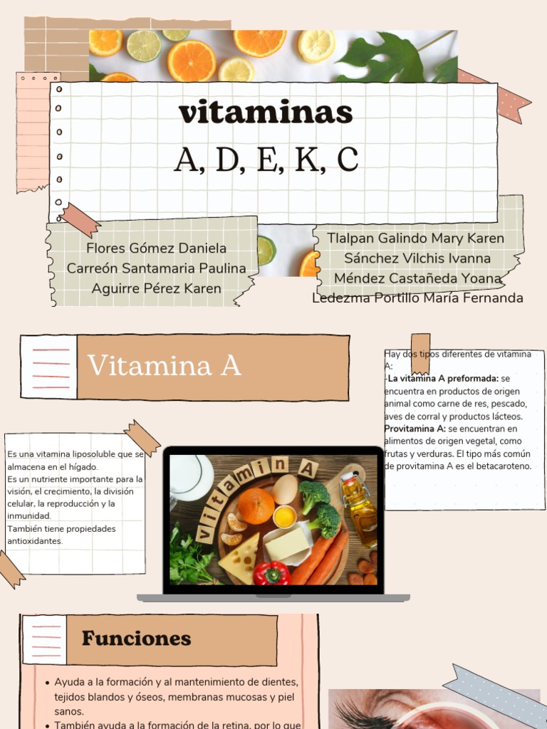 Vitaminas A, D, E, K, C | PDF | Vitamina C | Vitamina a