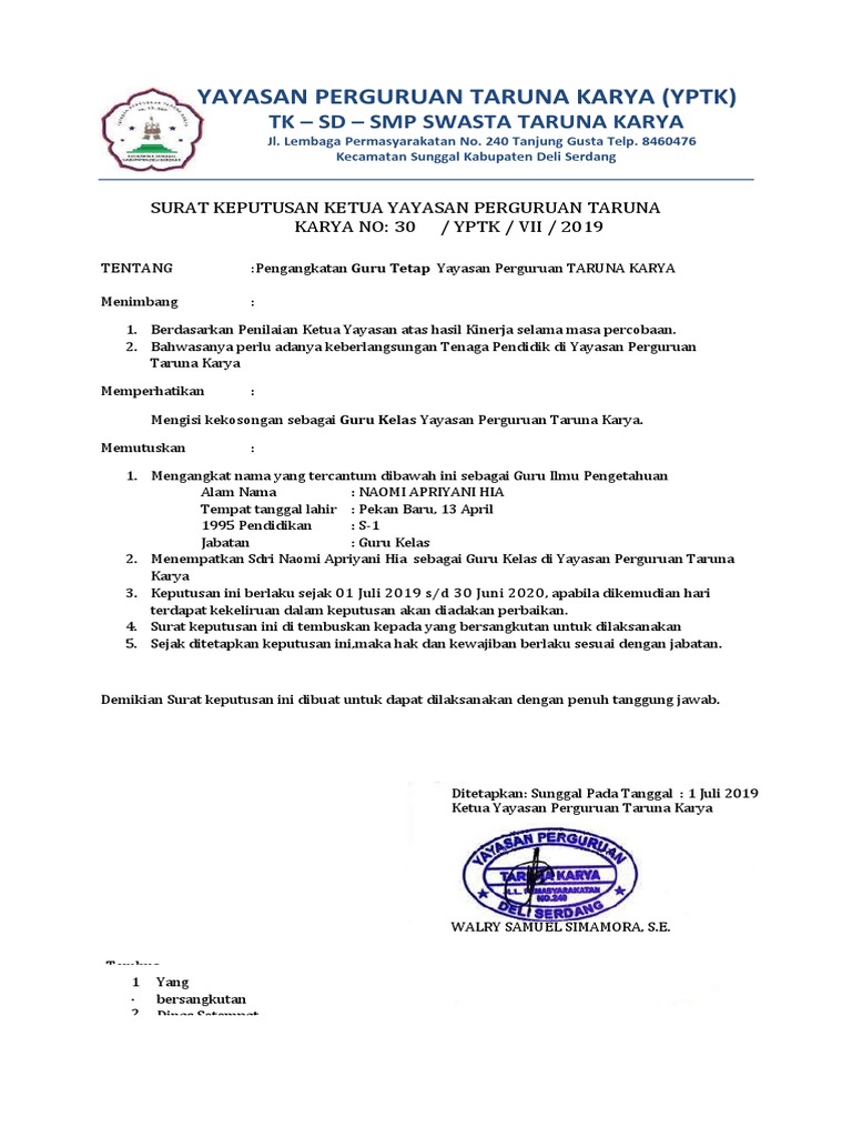 SK Penugasan Dan Pengangkatan | PDF