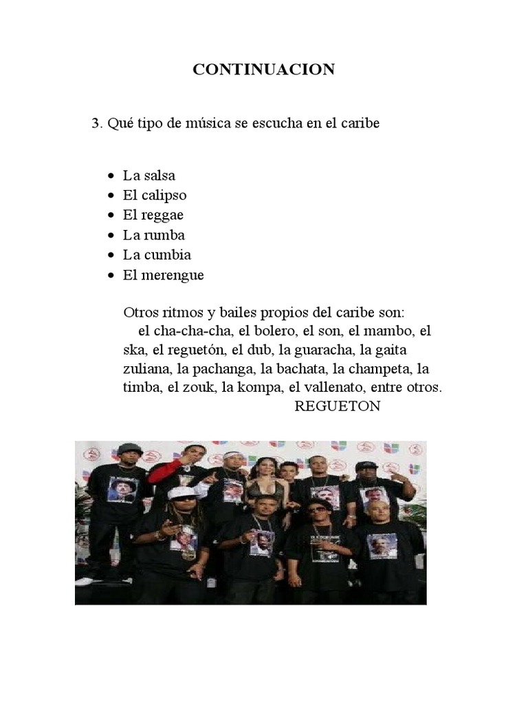 La diversidad de los ritmos y estilos musicales del Caribe | PDF ...