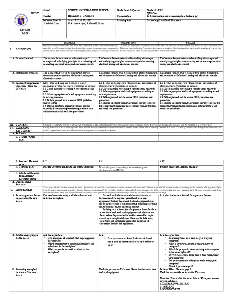 SHS DLL Week 5 | PDF | Occupational Safety And Health | Learning
