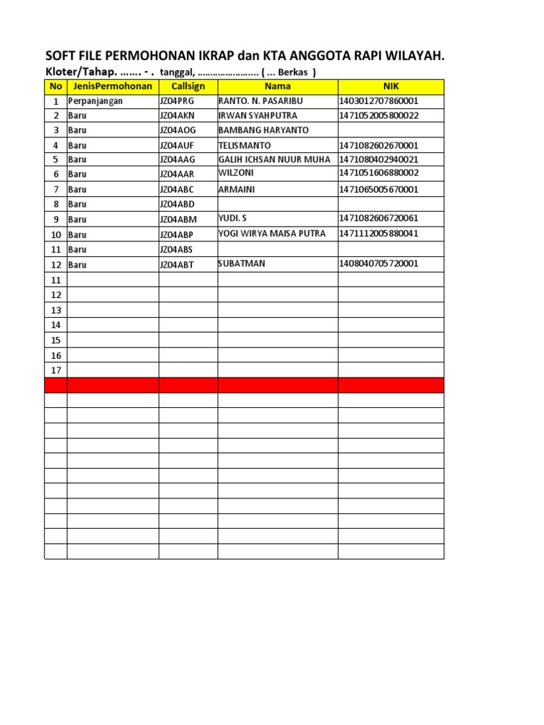 Isian Soft File Permohonan Ikrap & Kta | PDF