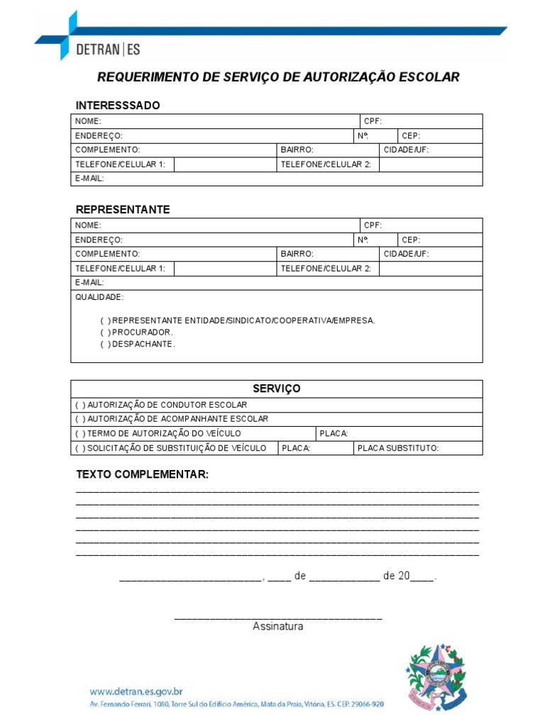Anexo I - Requerimento de Serviço de Transporte Escolar 2.docx | PDF