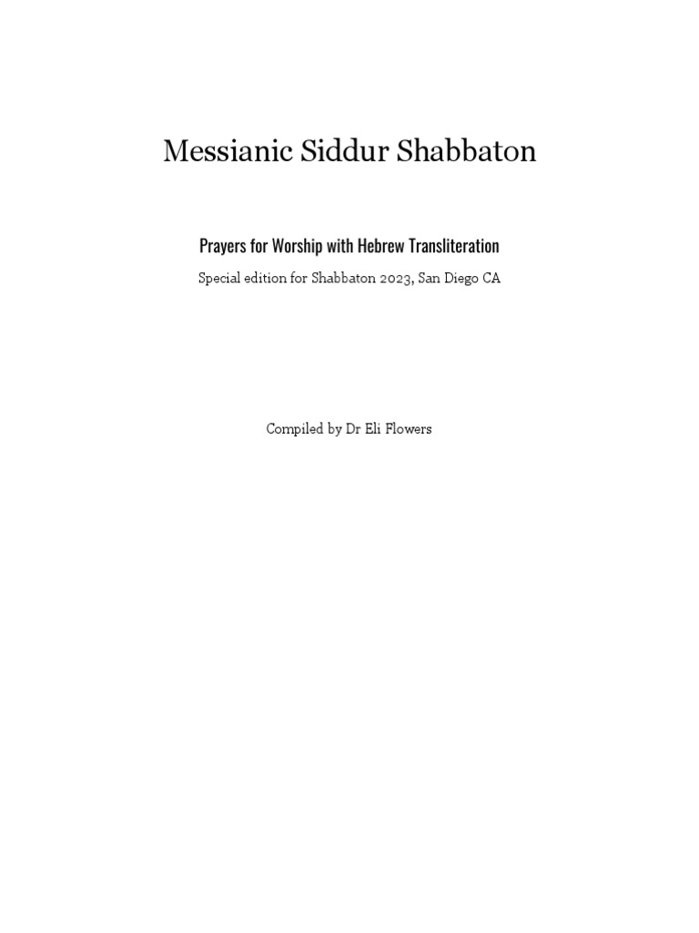 Messianic Siddur Shabbaton | PDF | Jewish Prayer | Hebrew Words And Phrases
