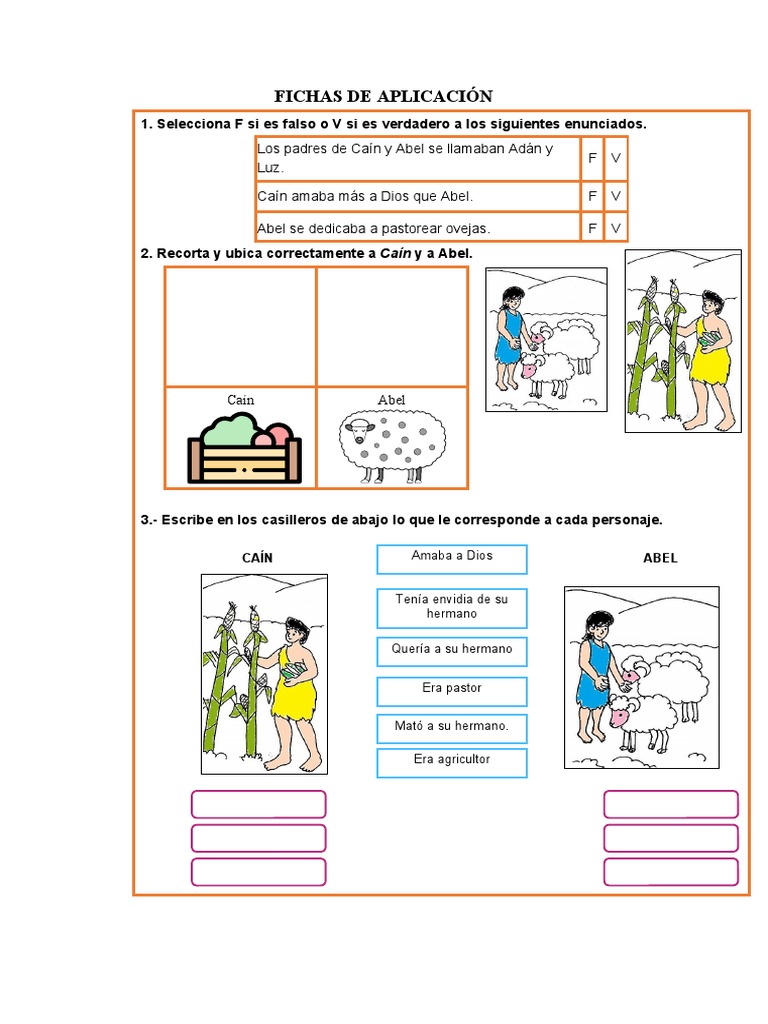 Fichas Cain y Abel 12 Abril | PDF
