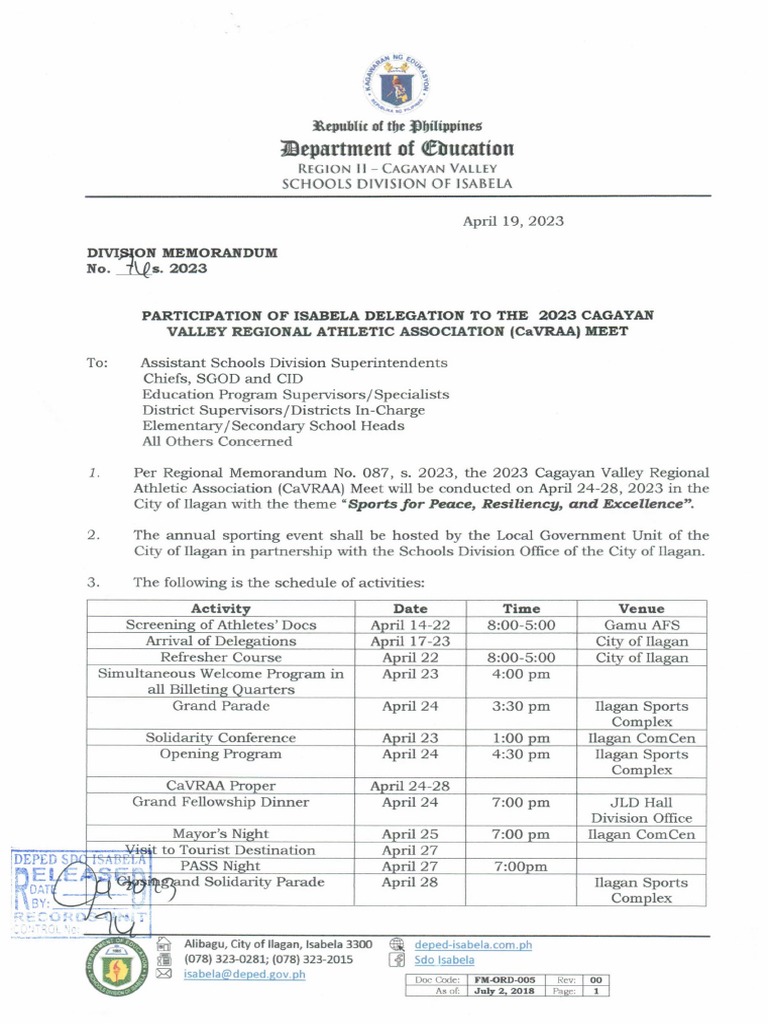 Technical Officials Cavraa | PDF