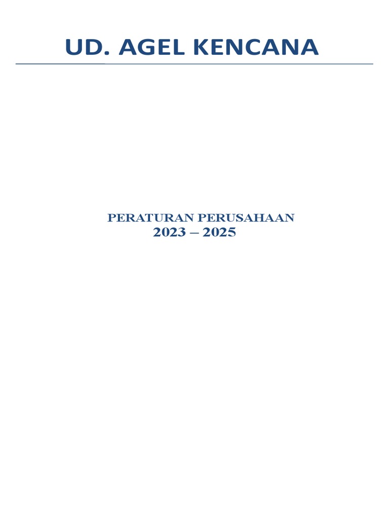 Ud. Agel Kencana: Peraturan Perusahaan | PDF | Bisnis