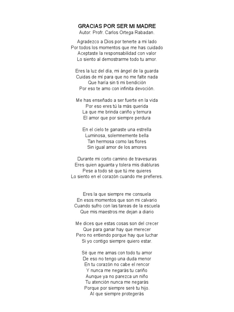 Gracias Por Ser Mi Madre | PDF