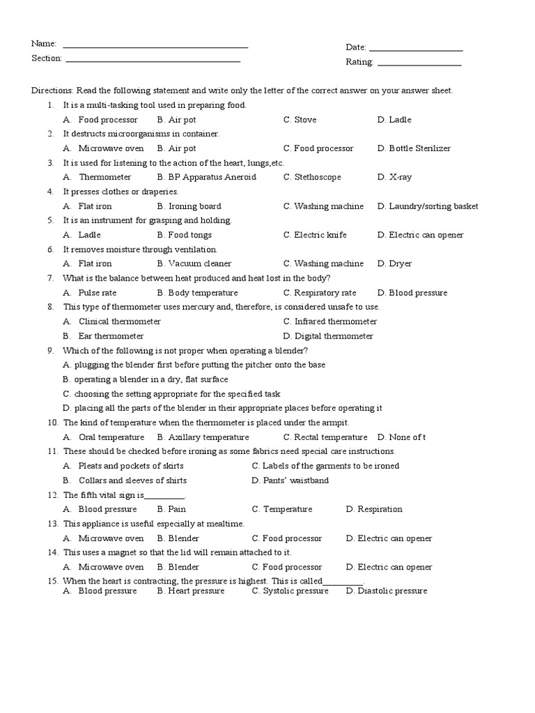Caregiving Periodical Test Answers | PDF | Hazards | Personal ...