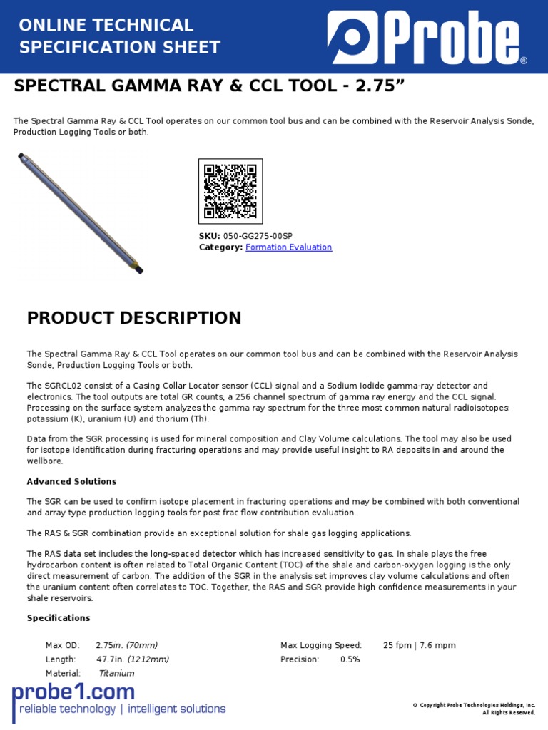 Spectral Gamma Ray CCL Tool 275 PDF | PDF | Physical Sciences | Chemistry