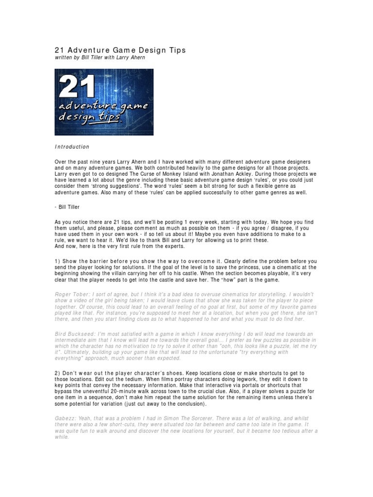 21 Adventure Game Design Tips to Create Engaging and Rewarding ...