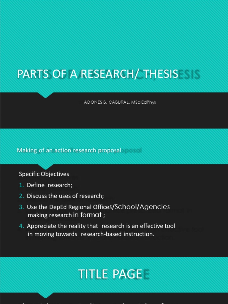 PARTS_OF_A_RESEARCH_THESIS-Copy1 | PDF | Methodology | Theory