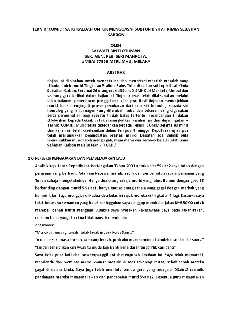 Contoh KT Ringkas PDF | PDF