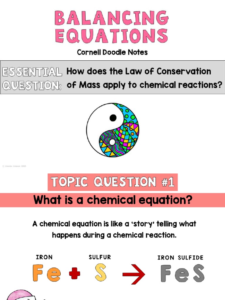 Balancing Equations Cornell Doodle Notes Powerpoint Presentation | PDF