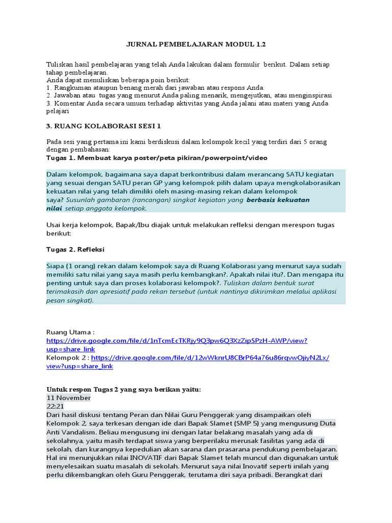 Jurnal Modul 1.2 - 3. Ruang Kolaborasi Sesi 1 | PDF