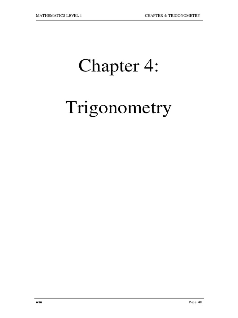 Chapter 4 Trig Functions - PDF | PDF | Trigonometry | Trigonometric Functions