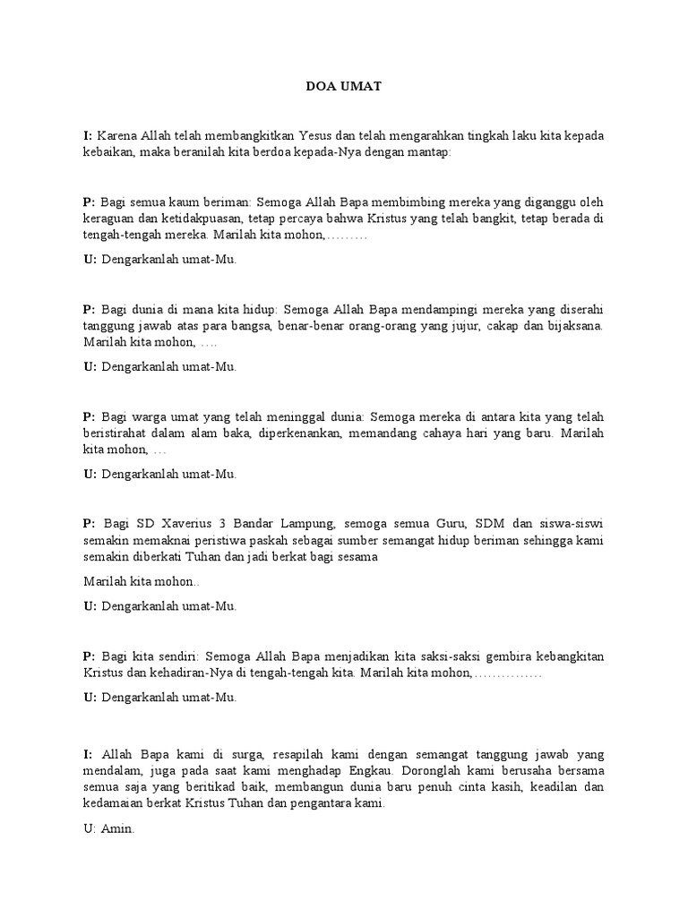 Doa Umat untuk Siswa dan Sekolah | PDF | Agama & Spiritualitas