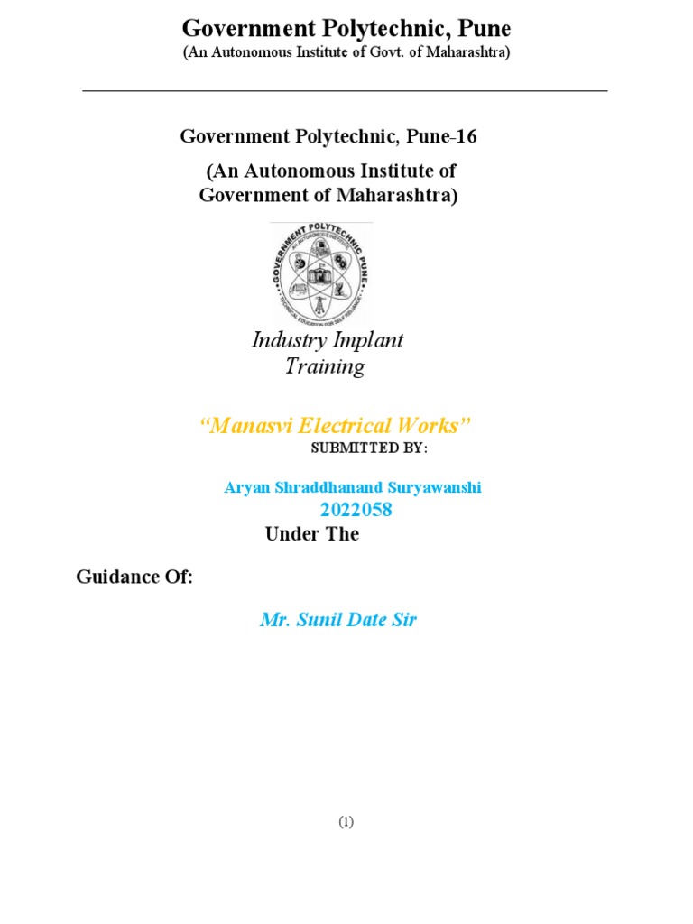 Implant Training Report | PDF | Electrical Wiring | Electrician