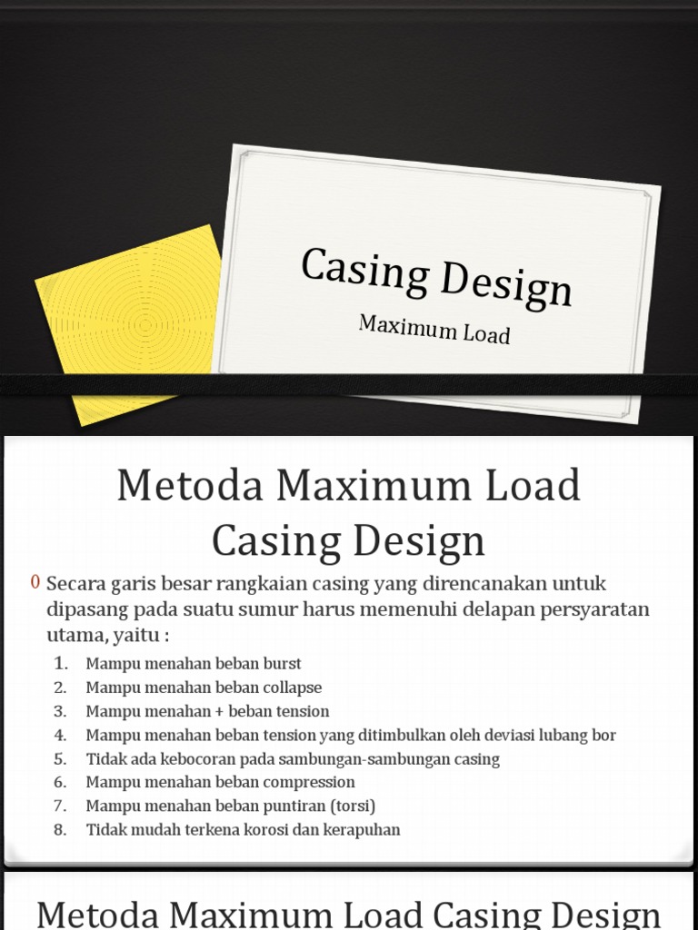 Casing Design Maximum Load Pdf