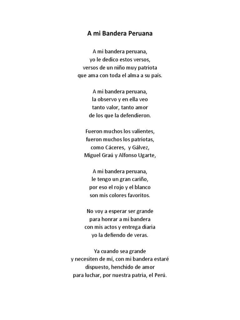 POESÍA A MI BANDERA - 6 ESTROFAS.docx | PDF