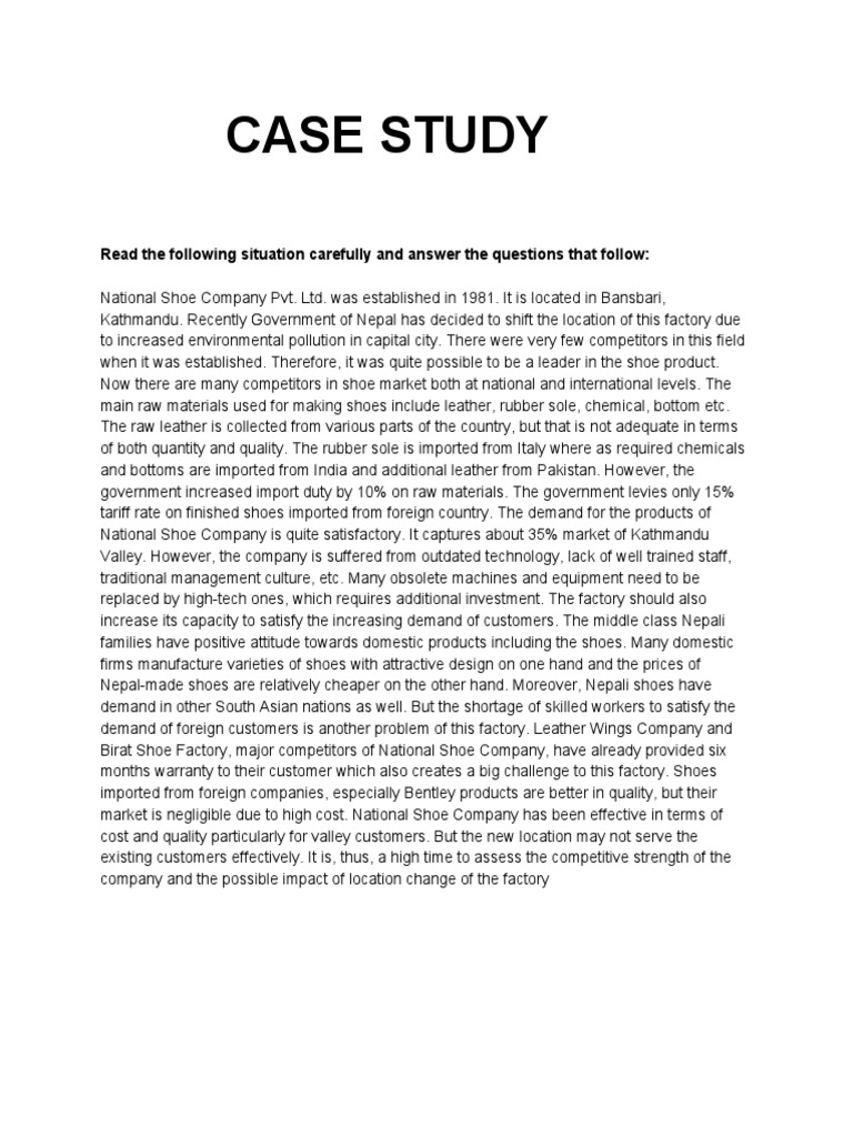 Marketing Case Study | PDF | Marketing | Shoe