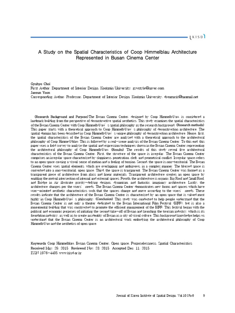 A Study of A Spatial Character - Coop Himmelblau PDF | PDF | Space