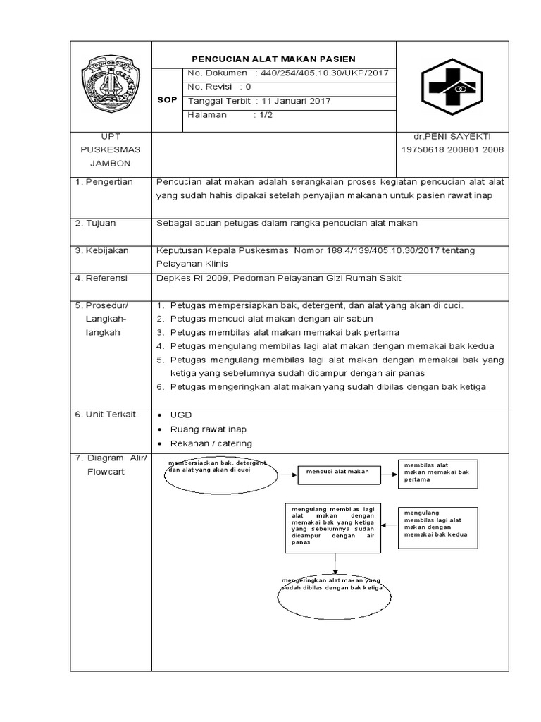 SOP PENCUCIAN ALAT MAKAN.docx | PDF