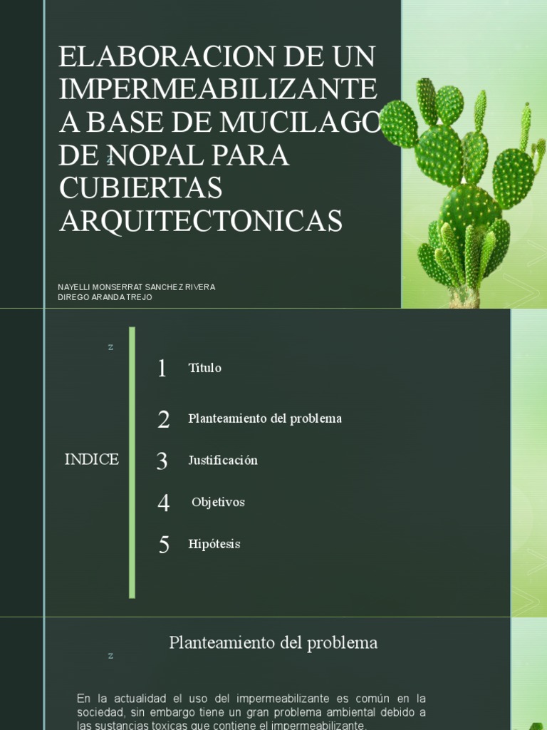 Elaboracion de Un Impermeabilizante A Base de Mucilago | PDF | Ciencia ...