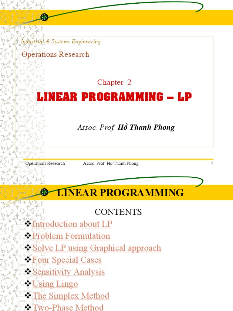 Chapter 2 - Linear Programming 1 PDF | PDF | Linear Programming ... Chapter 2 - Linear Programming 1 PDF | PDF | Linear Programming ...
